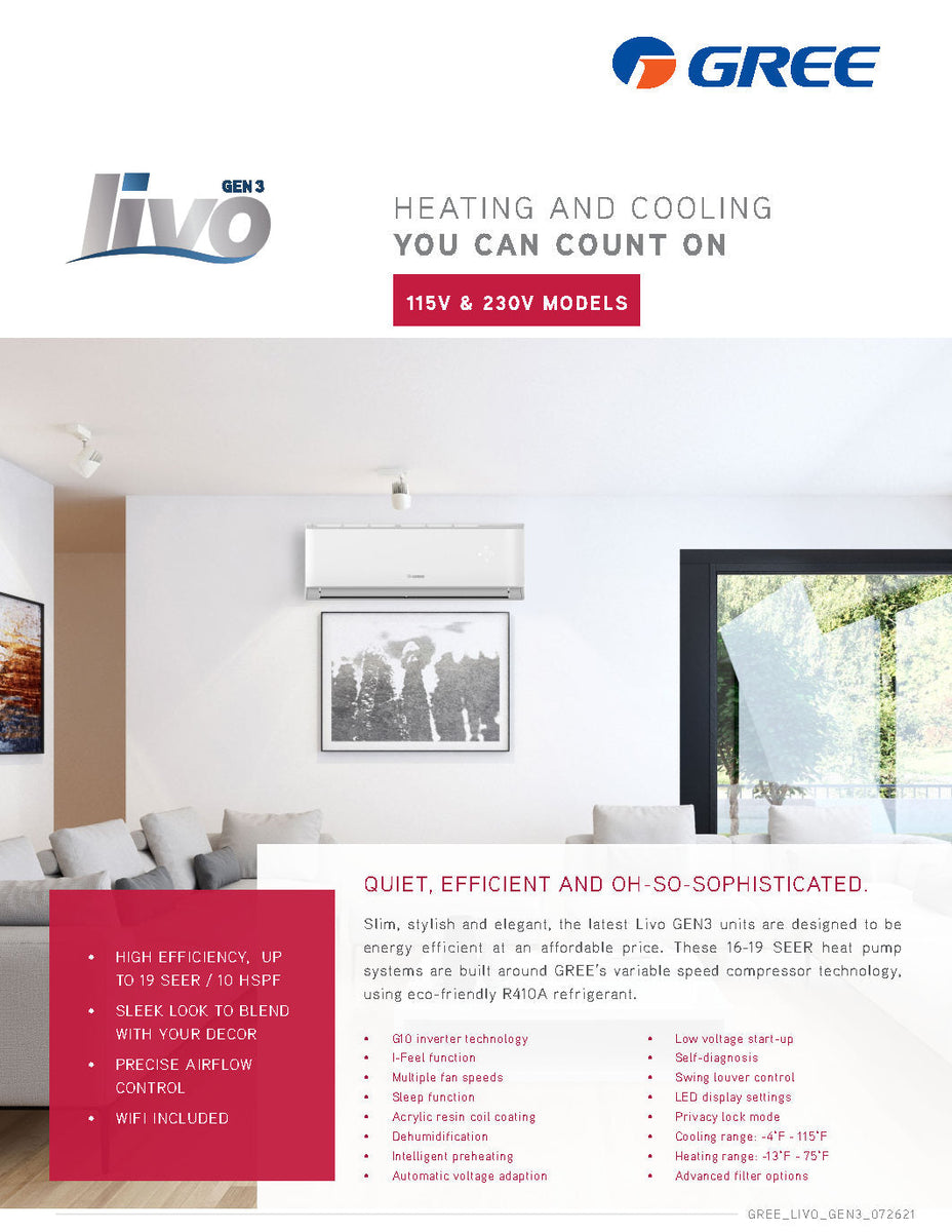 Gree LIVO Gen 3 Air Filters 18,000 BTU – Genuine Air Filters